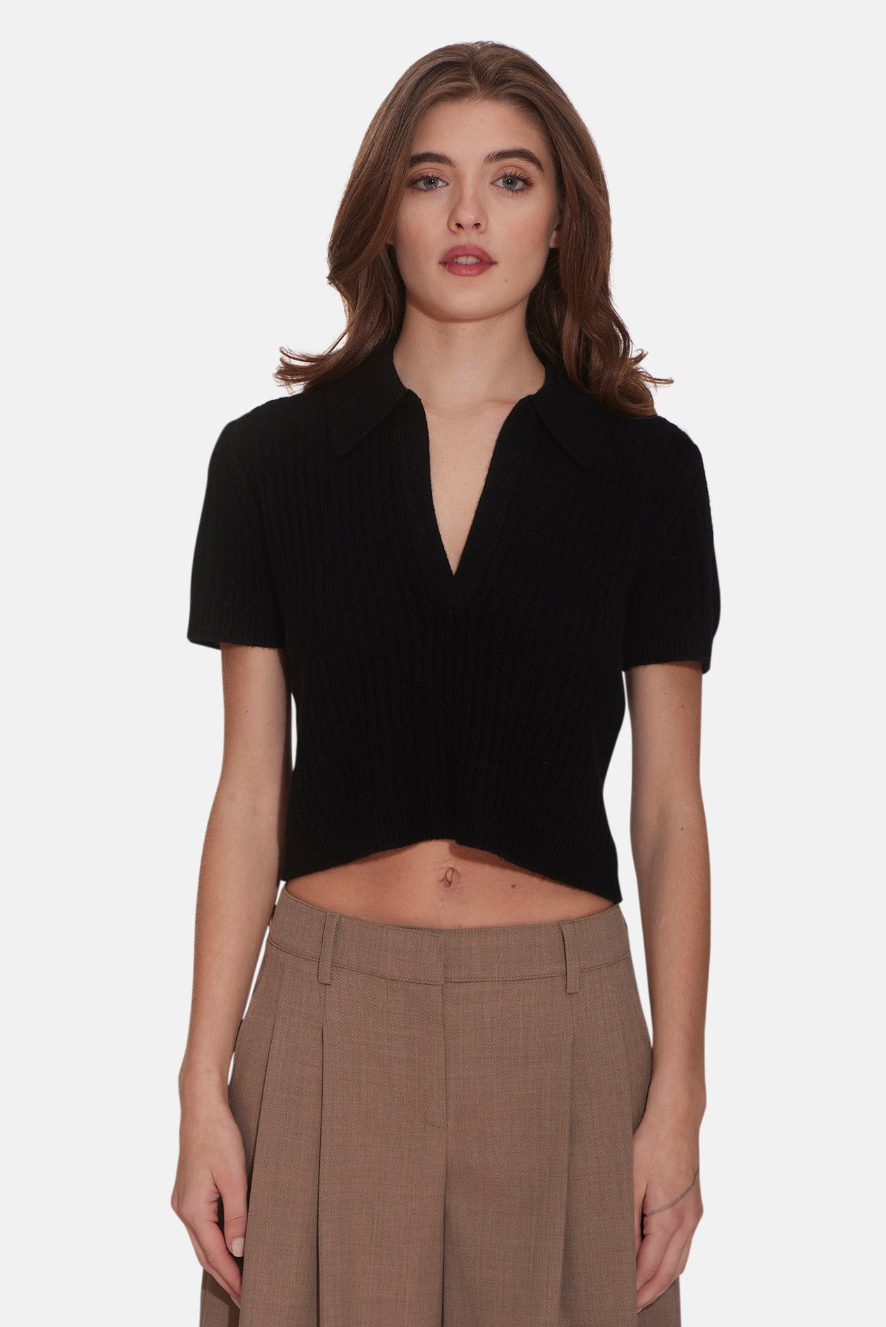 Farrah Short Sleeve Polo Black – blueandcream