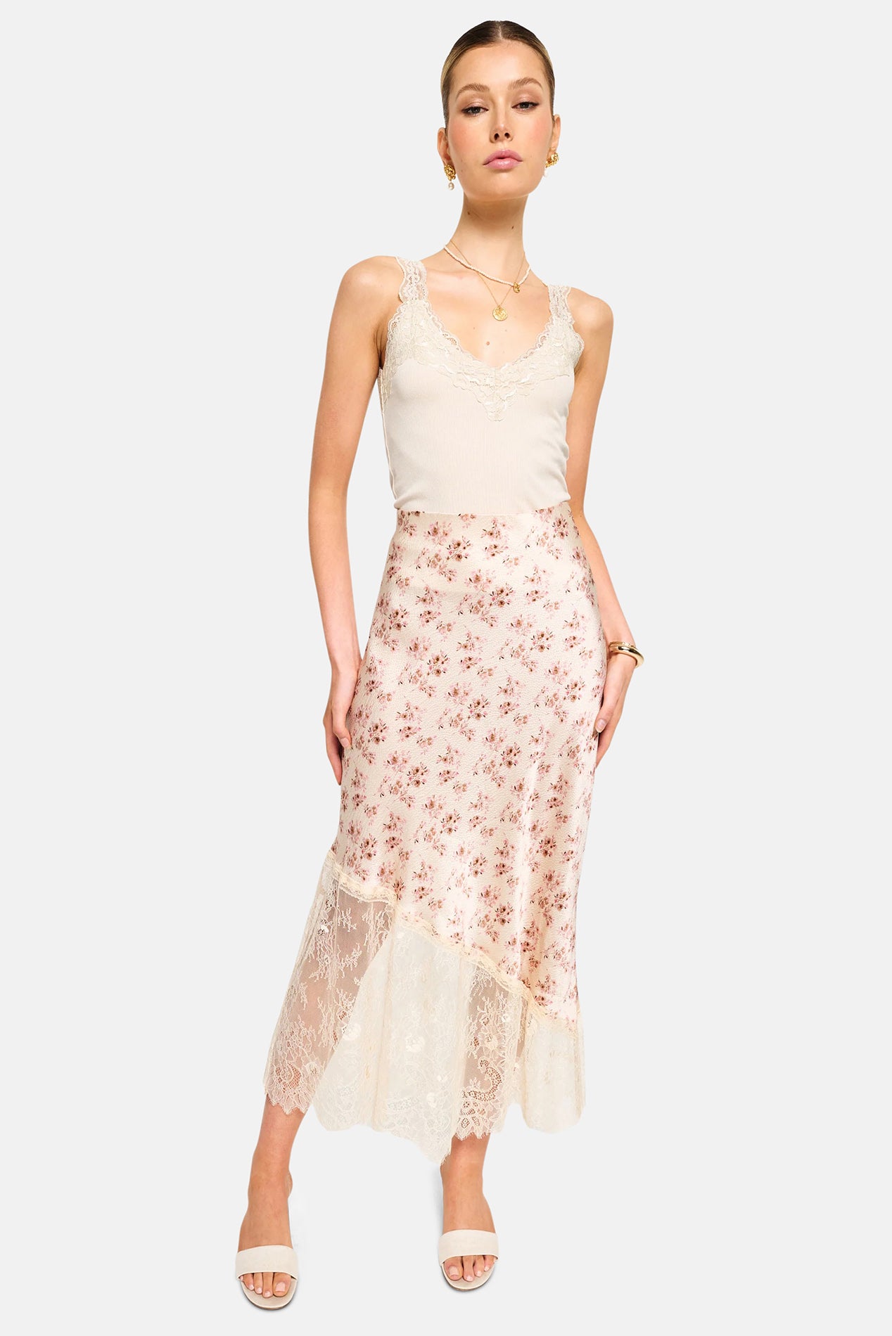 CAMI NYC Florian Hammered Silk Skirt Dutch Fields – blueandcream