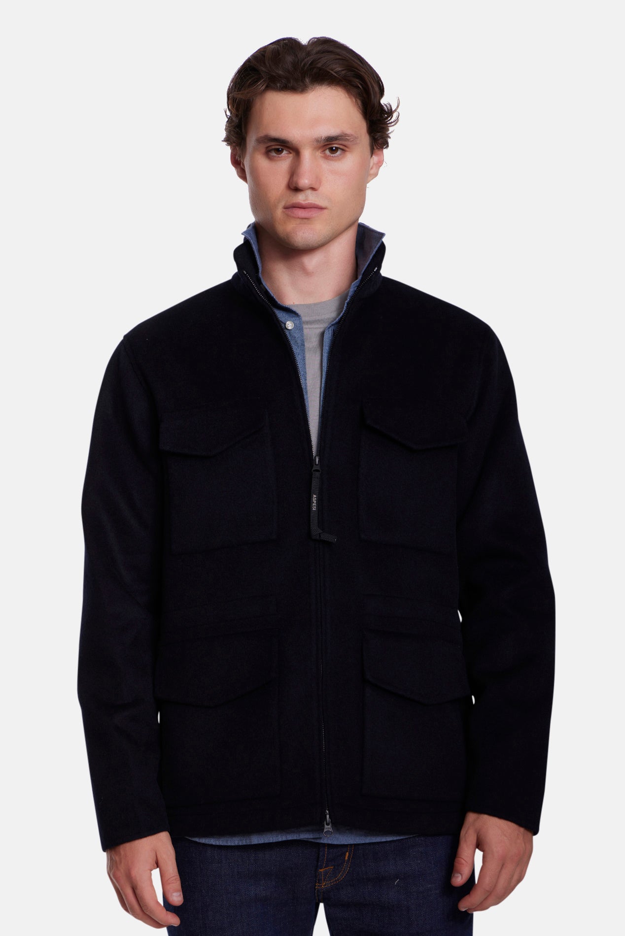 Nelson Wool Bomber Jacket Navy – blueandcream