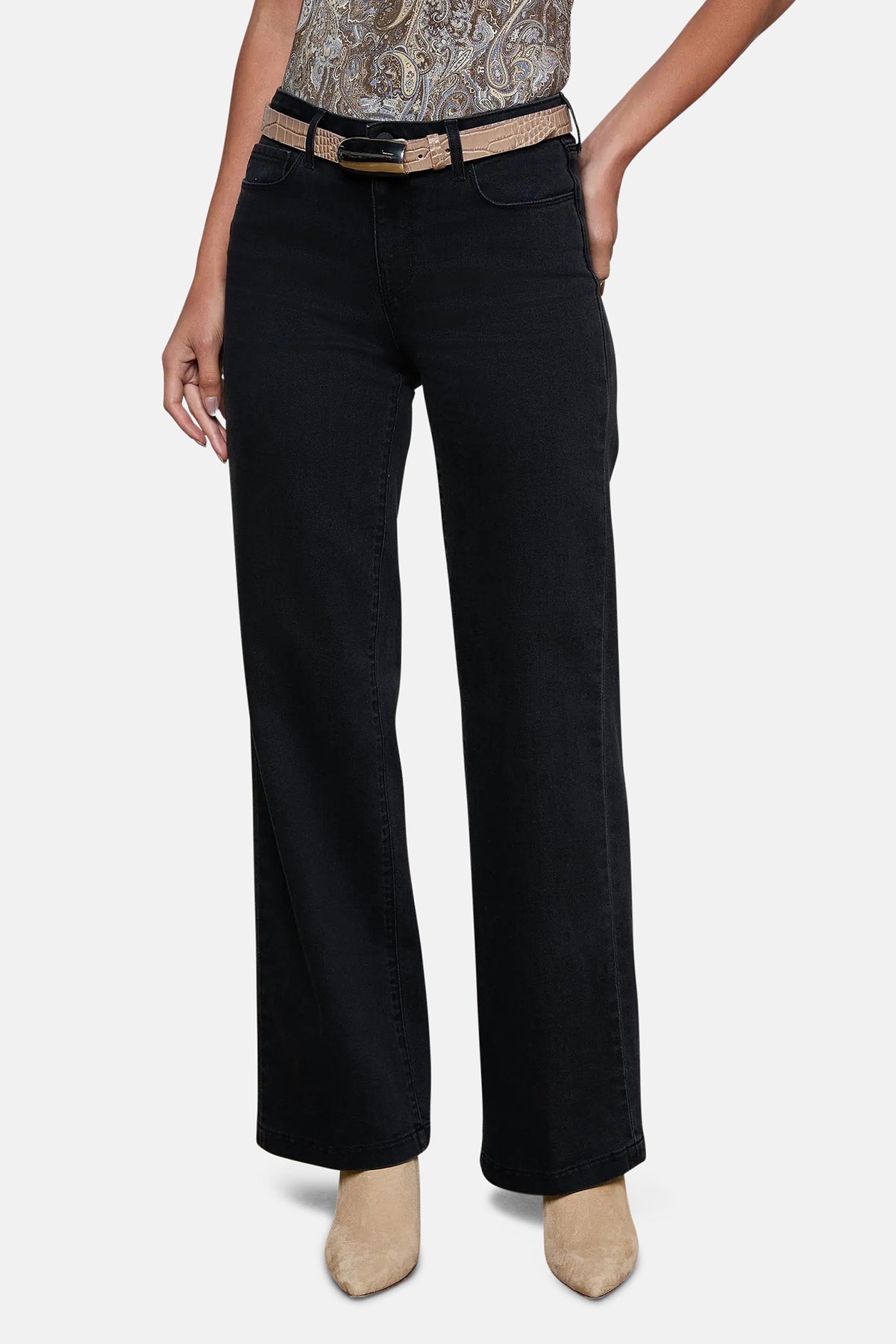 L'Agence Scottie Wide-Leg Jean Washed Black – blueandcream