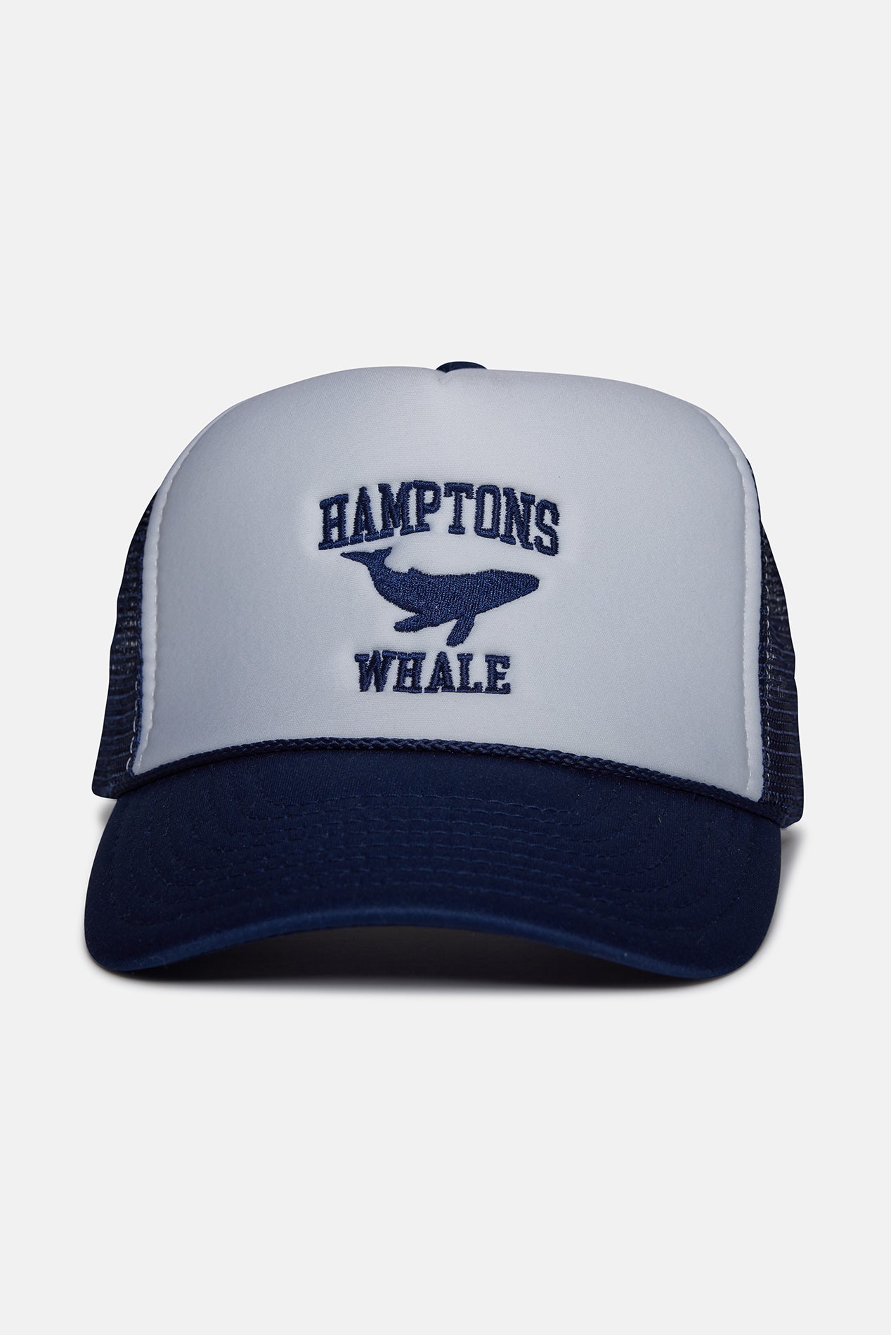 Hamptons Whale Trucker Hat White/Navy – blueandcream