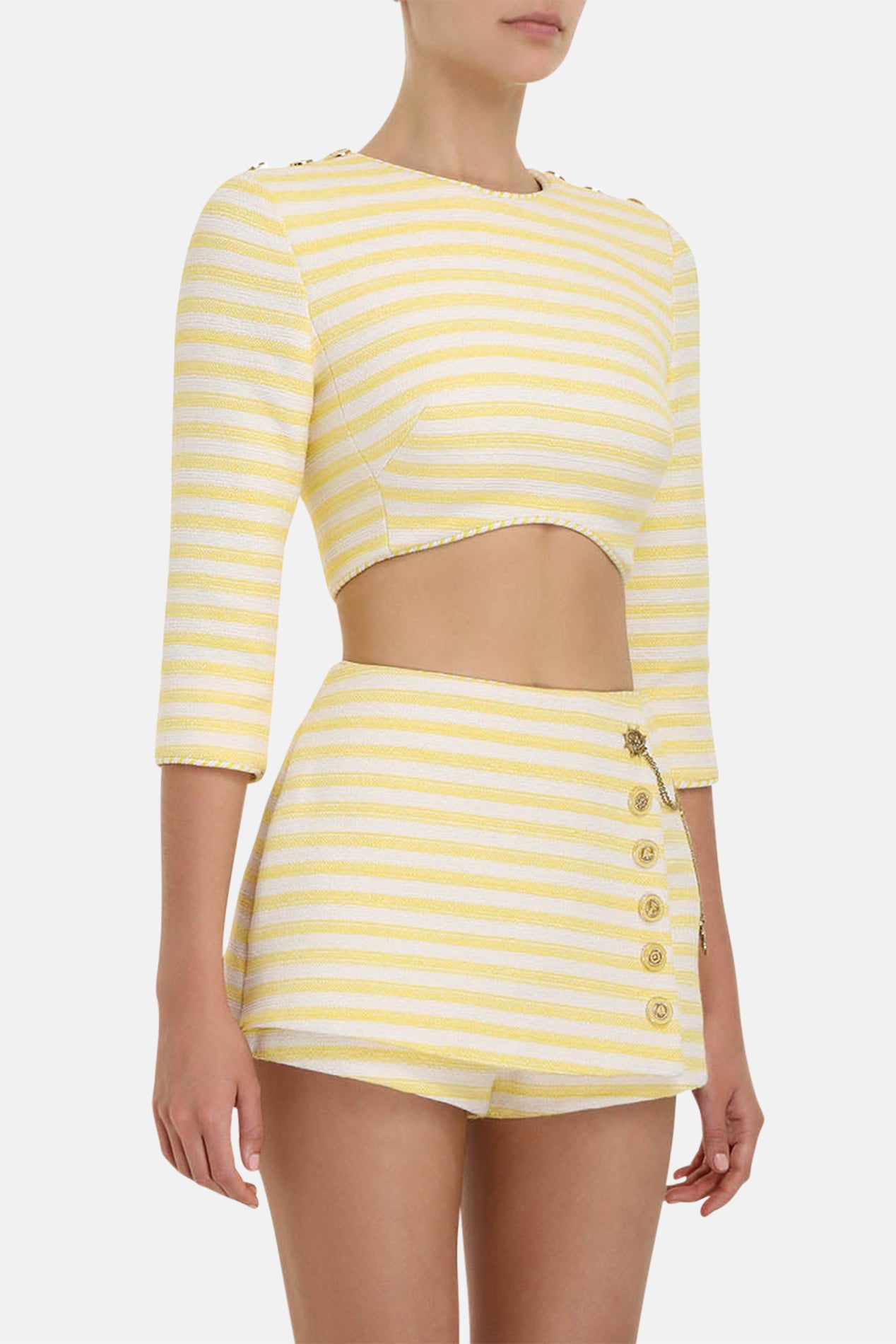 Zimmerman High Tide Crop Bodice Yellow/Cream Stripe – blueandcream